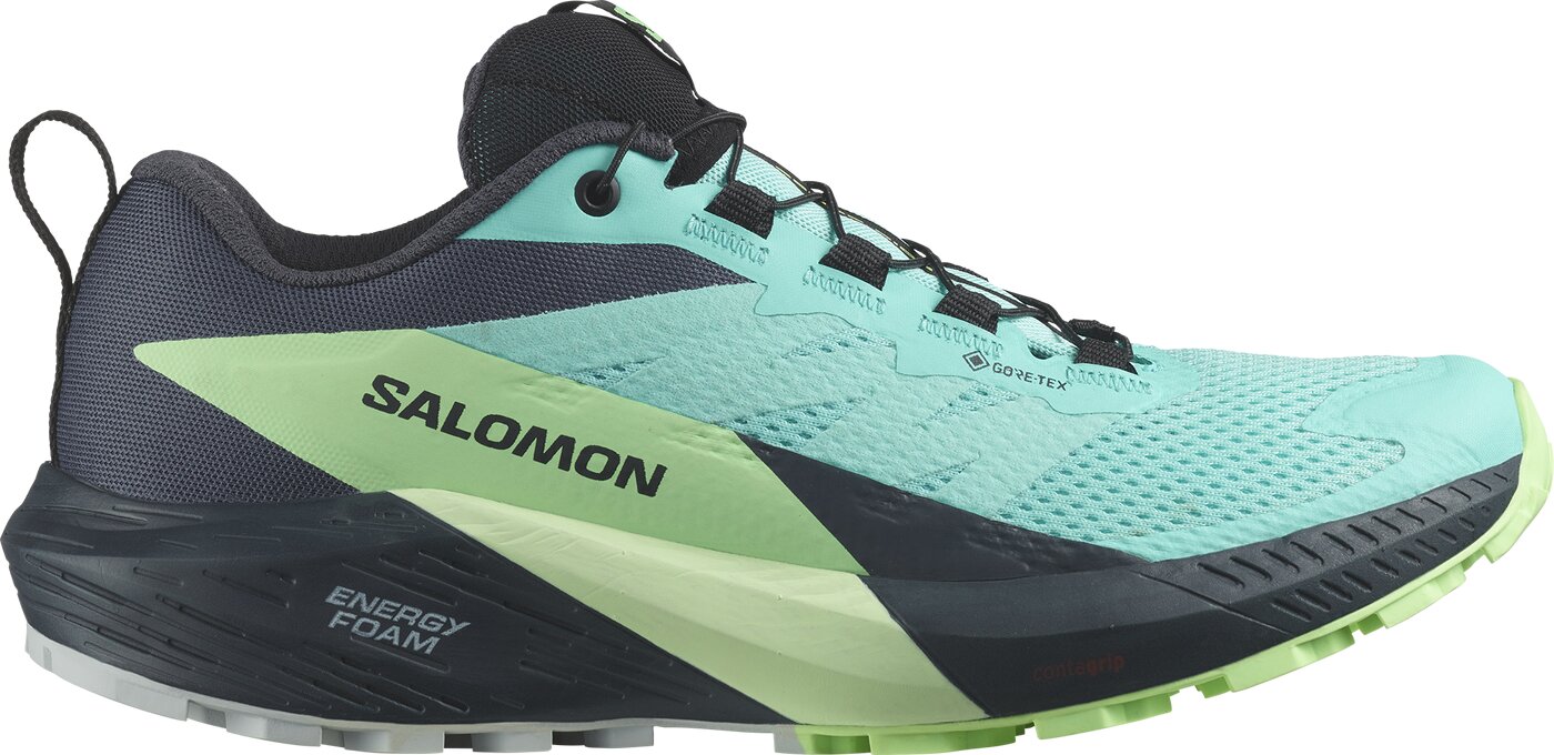 SALOMON SHOES SENSE RIDE 5 GTX W Blra/Greash/Ind BLUE RADIANCE/GREEN ...